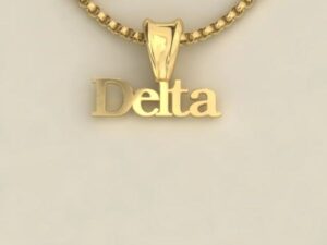 The word "Delta " Pendant Necklace
