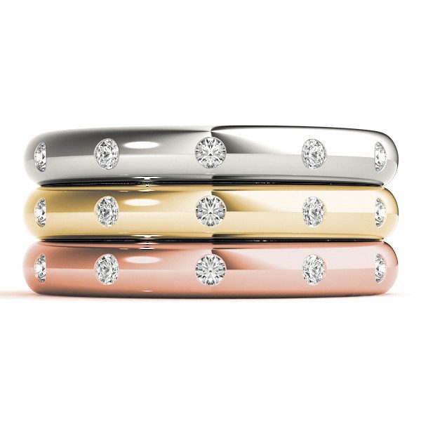 Fashionable Diamond Stackable Bezel Rings
