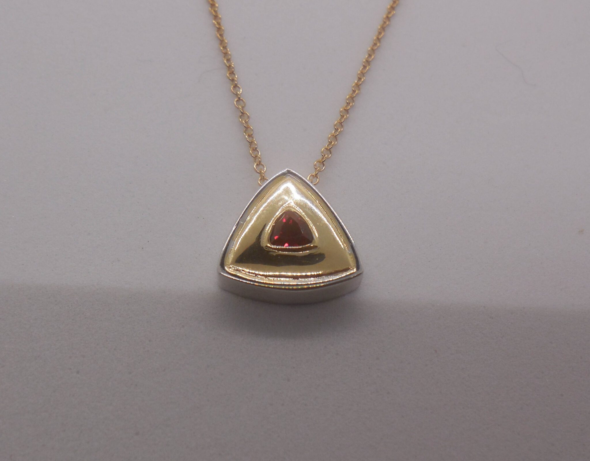 Delta Pyramid Symbol Red Ruby Pendant