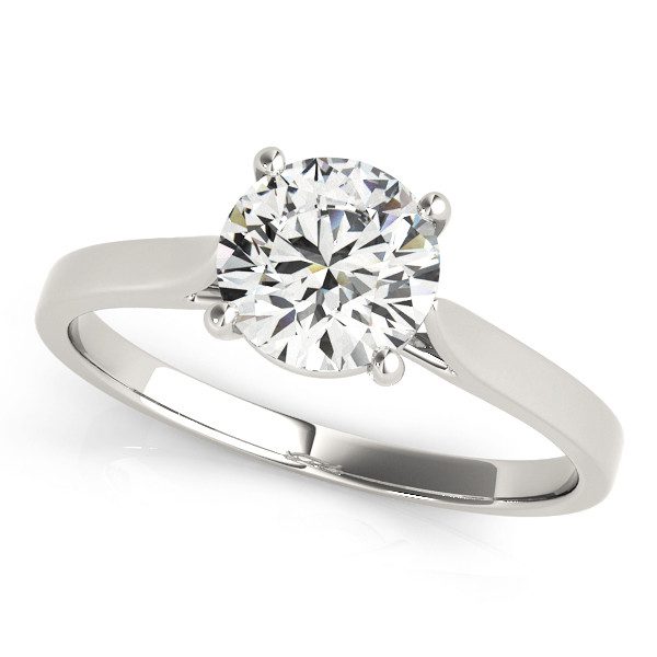 Engagement Ring with Round Diamond Center Stone