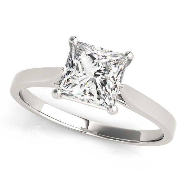 Engagement Ring with Princess Diamond Center Stone