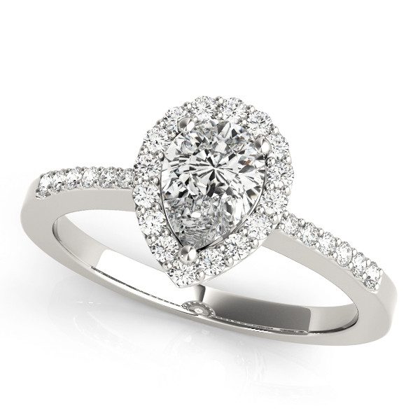 Engagement Ring with Pear Shape Diamond Center Stone